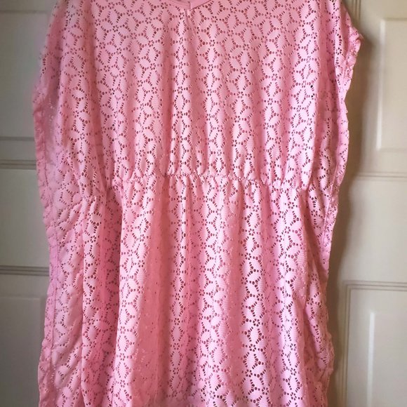Tops | Vintage Sheer Lace Pink Top Ossmall | Poshmark